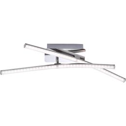 JUST LIGHT LED Deckenleuchte &raquo;SIMON&laquo; LED-Board 1 Stk. Warmwei&szlig; LED Deckenlampe silber 2, H: 10cm, 1 Stk.