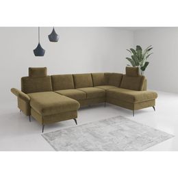 OTTO home Wohnlandschaft &raquo;Rochelle&laquo; wahlweise mit Schlaffunktion, Bettkasten und Armteilverstellung gr&uuml;n 100% Polyester B/H/T: 314cm x 93cm x 195cm, 