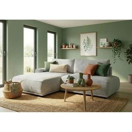 Trendmanufaktur Ecksofa &raquo;Fordon II, Schlafsofa mit Bettkasten, Couch in L-Form, Breite 250 cm&laquo; in Struktur fein LEO, haustierfreundlich, schlamm, 