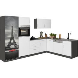 KOCHSTATION K&uuml;chenzeile &raquo;KS-Paris &ndash; K&uuml;chen mit einzigartigen Fotomotiven auf den Fronten&laquo; Stellbreite 290/220 cm, wahlweise mit E-Ger&auml;ten und 