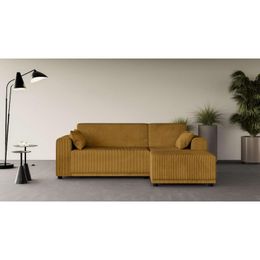 Home Affaire Ecksofa &raquo;TAMMO&laquo; L-Form gelb 100% Polyester B/H/T: 233cm x 80cm x 162cm, Cord, Recamiere rechts