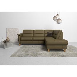 Home Affaire Ecksofa &raquo;Palmera L-Form, B: 236 cm&laquo; optional Schlaffunktion & Bettkasten, Federkern gr&uuml;n Luxus-Microfaser (100% Polyester);Struktur (100%