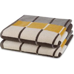 Ross Handt&uuml;cher &raquo;Three Stars 9042&laquo; 100% Baumwolle, made in Germany bunt Frottier, Frottier B/L: 50cmx100cm, 2 Stk., Karo Streifen, 2 Handt&uuml;cher, 