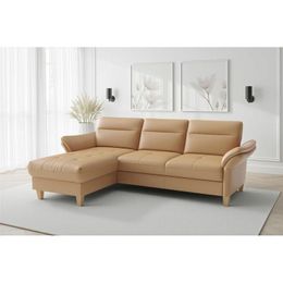 Sit & More sit&more Ecksofa &raquo;Pamela L-Form, Leder, B: 218 und 230 cm&laquo; optional Armteilverstellung, Schlaffunktion & Bettkasten B/H/T: 230cm x 90cm x 164cm, 