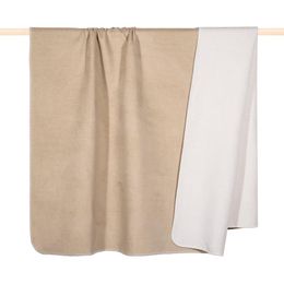 Pad Wohndecke &raquo;Hobart&laquo; Made in Europe, Wendefunktion, Uni Farben, 150x200 cm beige Mischgewebe B/L: 150cm x 200cm