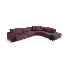 Egoitaliano Ecksofa &raquo;Beverly, extravangantes Designsofa mit erstklassigem Sitzkomfort&laquo; wahlweise mit elektrischer Relaxfunktion, Kopfteilverstellung lila B/H/T: 