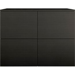 borchardt M&ouml;bel borchardt M&ouml;bel Kommode &raquo;Rova, Sideboard mit 4 T&uuml;ren&laquo; Breite 93 cm, 4-t&uuml;rig, Kommode mit viel Stauraum, schwarz-matt schwarz Holzwerkstoff B/H/T: 93cm