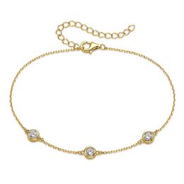 Bruno Banani Damen Armband &raquo;Schmuck Geschenk Silberarmband gelbgoldfarben vergoldet&laquo; mit Zirkonia (synth.) gold 24cm, Silber 925 (Sterlingsilber)