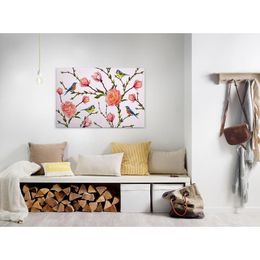 A.S. Cr&eacute;ation Leinwandbild &raquo;Little Birds&laquo; Blumen Kunst 1 Stk. tlg. Landhaus Keilrahmen Blumen Rosen Bl&uuml;mchen Leinwand-Bild Wohnzimmer bunt Holz, Stahl B/H/T: 90cm x