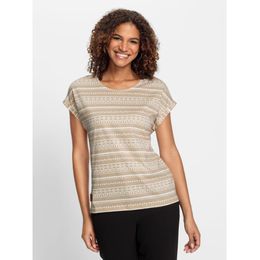 WITT WEIDEN Print-Shirt in beige-ecru-bedruckt | Gr.: 38