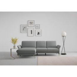 Sit & More sit&more Ecksofa &raquo;Fashion L-Form&laquo; wahlweise mit Kopfteilverstellung, Vorziehsitz, motorisch, Nickelf&uuml;&szlig;e grau B/H/T: 253cm x 84cm x 165cm, Chenille, 