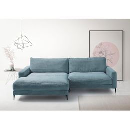 Home Affaire Ecksofa &raquo;Downtown, B/T/H: 272/190/84 cm L-Form&laquo; weicher Sitzkomfort auch in Cord und Boucl&eacute;, incl. Zierkissen blau 88% Polyester, 12% 