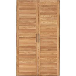 Home Affaire Kleiderschrank &raquo;Chamara&laquo; aus massivem Eichenholz, in unterschiedlichen Breiten, H&ouml;he 218 cm beige B/H/T: 124cm x 218cm x 65cm, T&uuml;ren: 2 