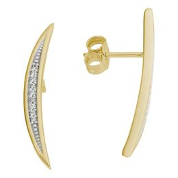 Firetti Damen Paar Ohrstecker &raquo;Schmuck Geschenk Gold 375 Ohrschmuck Ohrringe Stab&laquo; mit Brillanten gold 0,08, 0,08 P2 = erkennbare Einschl&uuml;sse, 