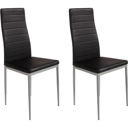 Home Affaire Esszimmerstuhl &raquo;Pluto&laquo; (Set) 2 Stk.Bezug in Kunstleder schwarz Kunstleder B/H/T: 41cm x 99cm x 46cm, 2 Stk., Kunstleder, 2er-Set