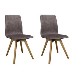OTTO home Esszimmerstuhl &raquo;Rania&laquo; (Set) 2 Stk.Massivholzgestell, mit Keder braun Holzwerkstoff, Massivholz B/H/T: 91cm x 55cm, 2 Stk., Samtvelours, 