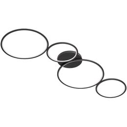 Trio Leuchten LED Deckenleuchte &raquo;Rondo&laquo; LED-Board 1 Stk. Warmwei&szlig; Deckenlampe LED warmwei&szlig; 3000K dimmbar per Wandschalter 4800 Lumen schwarz 4, H: 5cm