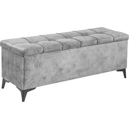 ED EXCITING DESIGN Truhenbank &raquo;Oregon&laquo; Breite 140cm, Bettbank mit Stauraum grau 100% Polyester B/H/T: 139cm x 58cm x 50cm, Microvelours