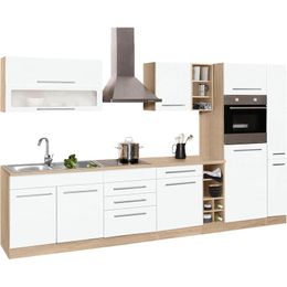 KOCHSTATION K&uuml;chenzeile &raquo;KS-Eton&laquo; mit E-Ger&auml;ten, Breite 330 cm wei&szlig; B/H/T: 330cm x 60cm