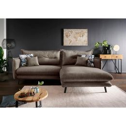 Home Affaire Ecksofa &raquo;Lazio modern und bequem, schmale Armlehnen, tolle Detailverarbeitung&laquo; zwei verschiedene Fu&szlig;farben w&auml;hlbar braun 100% Polyester;