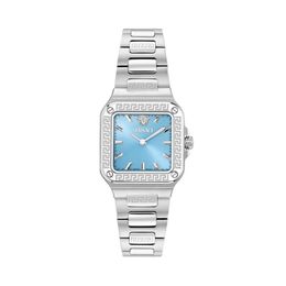 Versace Damen Quarzuhr &raquo;GRECA EDGE&laquo; Armbanduhr, Damenuhr, Swiss Made, analog blau Einheitsgr&ouml;&szlig;e