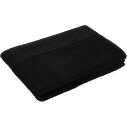 G&ouml;zze Duschtuch &raquo;Hanna&laquo; moderne Uni Farben, mit strukturierter Bord&uuml;re, reine Baumwolle schwarz Walkfrottier, Obermaterial: 100% Baumwolle B/L: 70cmx140cm, 