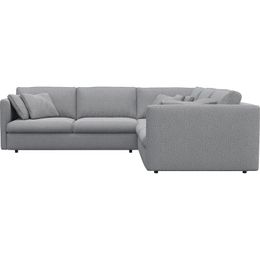 FLEXLUX Ecksofa &raquo;Lovane gleichschenklig, bequem und komfortabel&laquo; Weich & anschmiegsam, gro&szlig;e Sitztiefe auf Kaltschaum, Dekokissen inkl. grau 100% 