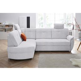 Sit & More sit&more Ecksofa &raquo;Sonoma L-Form&laquo; wahlweise mit Schlaffunktion und Bettkasten silber Kunstleder SOFTLUX ;Luxus-Microfaser ALTARA NUBUCK (100% Polyester