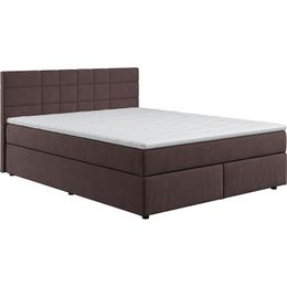COTTA Boxbett &raquo;Nala&laquo; wahlweise mit Matratze und Topper erh&auml;ltlich grau 100% Polyester Struktur soft 7-Zonen-Tonnentaschen-Federkern-Partnermatratze, 