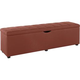 Home Affaire Hockerbank &raquo;Checked&laquo; mit Stauraum, Breite 120 cm und 160 cm, als Bettbank geeignet orange Struktur fein (100% Polyester) f&uuml;r Bett 