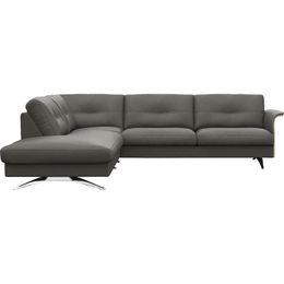 FLEXLUX Ecksofa &raquo;Glow, super bequem durch hochwertigem Sitzaufbau mit Federkern, L-Form&laquo; Skandinavisches Design, In hochwertiger Verarbeitung grau 100