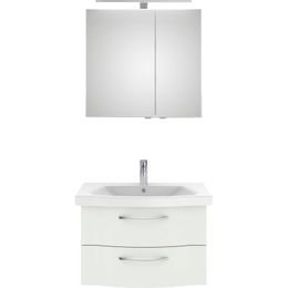 Badm&ouml;bel-Set &raquo;6005 Sprint 2-teilig, Keramik-Waschtisch mit LED-Spiegelschrank&laquo; 2 Stk. tlg. wei&szlig; Holzwerkstoff B/H/T: 82cmcm x 200cmcm x 46cmcm