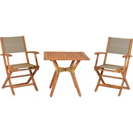 Merxx Balkonset &raquo;Acapulco&laquo; Set, 3 tlg. inkl. 2 Klappsessel, 1 Bistrotisch FSC -zertifiziertes teilmassives Holz B/H/T: 54cm x 90,5cm x 58,5cm