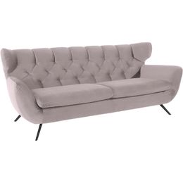 3C Candy 3-Sitzer &raquo;Beatrice, extravagantes Megasofa, bequem, K&uuml;chensofa, Breite 225cm&laquo; mit R&uuml;ckensteppung im Rautenmuster, Samt Optik, auch in 