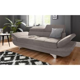 COTTA 2-Sitzer &raquo;Enterprise&laquo; Big-Sofa, mit Armteilverstellung & Kopfteilverstellung grau Struktur (100% Polyester );Chenille (90% Polyester; 10% 