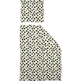 Adam Bettw&auml;sche &raquo;Leinenbettw&auml;sche Dots&laquo; 2 Stk. aus 73% Leinen & 27% Bio-Baumwolle, 2 teilig - Leinenbettw&auml;sche schwarz Jacquard, Obermaterial: 73% Leinen, 