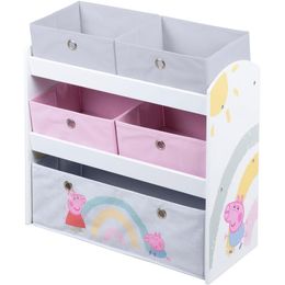 Roba Kinderregal &raquo;Peppa Pig, wei&szlig;&laquo; inklusive 5 Stoffboxen in 2 Gr&ouml;&szlig;en wei&szlig; MDF B/H/T: 64cm x 60cm x 30cm, offene F&auml;cher