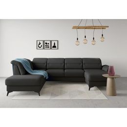 Sit & More sit&more Wohnlandschaft &raquo;Sinatra U-Form&laquo; optional mit Kopfteilverstellung und Armteilfunktion, Metallf&uuml;&szlig;e schwarz 98% Polyester, 2% Polyamid B/H/T: 