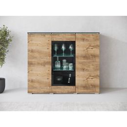 Home Affaire Highboard &raquo;Vera&laquo; Highboard mit 4 T&uuml;ren, 9 F&auml;chern, verglasten T&uuml;ren B/H/T: 120cm x 103,3cm x 39,5cm, 3 Stk.