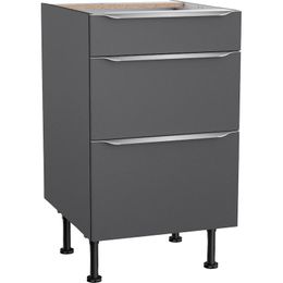 KOCHSTATION Unterschrank &raquo;KS-Aken&laquo; grau anthrazit, B/H/T: 50cm x 87cm x 58,4cm