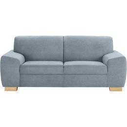 DOMO collection 2-Sitzer &raquo;Incanto, kubisch und zeitlos, komfortabel, flache Armlehnen&laquo; blau B/H/T: 200cm x 81cm x 89cm, Feinstruktur, 2-Sitzer