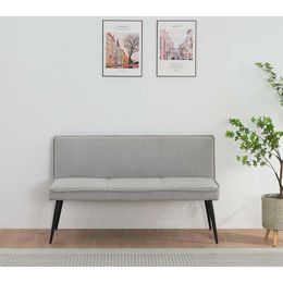 OTTO home Essbank &raquo;Ianna&laquo; schwarze Metallbeine, pflegeleichtem Webstoff Bezug, Breite 140 cm grau 100% Polyester B/H/T: 140cm x 82cm x 62cm, Struktur 