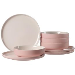 Ritzenhoff & Breker Tafelservice &raquo;Teller Set, Geschirr-Set Jasper&laquo; Scandic Style, 8 Teile, f&uuml;r 4 Personen rosa Steinzeug 8 Stk.