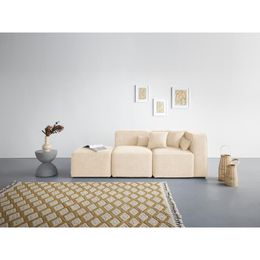Home Affaire 3-Sitzer &raquo;Sundstrup&laquo; Modulserie, individuelle Zusammenstellung beige 100% Polyester B/H/T: 233cm x 76,5cm x 93cm, Struktur weich, 