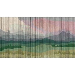 Livingwalls living walls Fototapete &raquo;Walls by Patel Mountains 2&laquo; glatt Vlies, Wand, Schr&auml;ge beige Vlies B/L: 5m x 2,7m