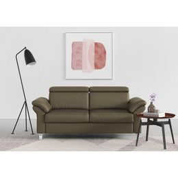 Sit & More sit&more 2,5-Sitzer &raquo;Arngast&laquo; inklusive Federkern und Kopfteilverstellung gr&uuml;n B/H/T: 186cm x 84cm x 93cm, NaturLEDER , R&uuml;cken echtes Leder