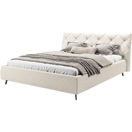 Home Affaire Polsterbett &raquo;Elloree, in 4 Breiten bis 200cm, auch in Leder&laquo; Kopfteilh&ouml;he 105 cm, belastbar bis 280 kg, auch in &Uuml;berl&auml;nge 220cm beige 96%