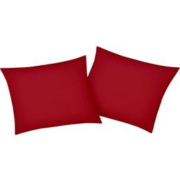 bellana Kissenbezug &raquo;Mako-Jersey-Exclusiv&laquo; aus reiner Baumwolle rot Baumwolle, Obermaterial: 100% Baumwolle B/L: 80cm x 80cm, 2 Stk., Baumwolle