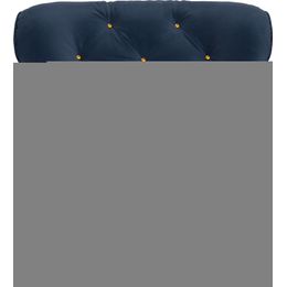 Sit & More sit&more Sessel &raquo;Orient 3&laquo; inkl. 1 Zierkissen mit Strass-Stein, goldfarbene Metallf&uuml;&szlig;e blau 100% Polyester Samtoptik, B/H/T: 90cm x 89cm x 88cm