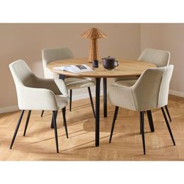 ACTONA GROUP Esszimmer-Set &raquo;Essgruppe, Speisetisch mit Wohnzimmerst&uuml;hlen&laquo; Set, 1x Tisch + 4x St&uuml;hle, 5 Stk. tlg. schwarz Polyester B/H/T: 120cmcm x 